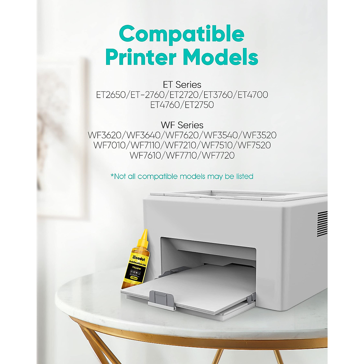 ecodot 400ML Sublimation Ink Refill for Epson WF7710 ET2720 ET4700 ET15000 ET2760 ET2750 WF7820 Inkjet Printers Heat Press Transfer on Plates, Mugs, Polyester Shirts, Phone Cases etc