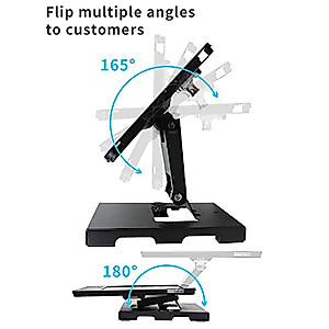 CarrieCathy Desktop Wall Mount Anti-Theft Security Kiosk POS Stand Holder Enclosure for 10.2" 2021 iPad 9th Gen 2020 iPad 8th Gen 2019 iPad 7th Gen, Flip & 360° Swivel Design