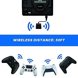Intec Gaming Genesis Converter- Support PS5/PS4, Xbox One, Switch Pro Wire-Less Controller Play Retro Console, Consoles Adapter for Sega Genesis (Not Compatible with Xbox Series X/S Controller)