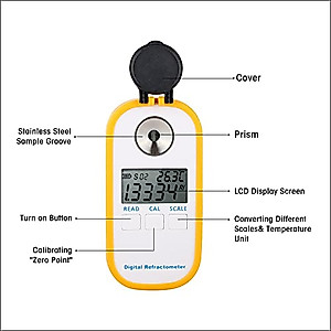 yise-O0616 New For Digital Salt Refractometer Salinity Specific Gravity Meter 0~28% Refractometer Food Salt Content Tester Sodium Chloride NaCl