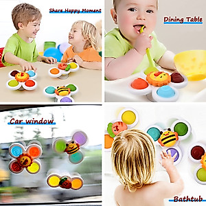 Suction Cup Spinner Toys Baby Toys,Sensory Toys Bath Toys Dimple Toys Spinning Toy for Toddlers, Eearly Education Toys,Gifts for 1-3 Year Old Boy Girl (3 Pcs)