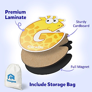 Coogam Magnetic Letters 26Pcs Jumbo ABC Alphabet Colorful Animal Shape Large Uppercase Fridge Magnets Educational Toy Set Learning Spelling Games for Kids 3 4 5 Years Old