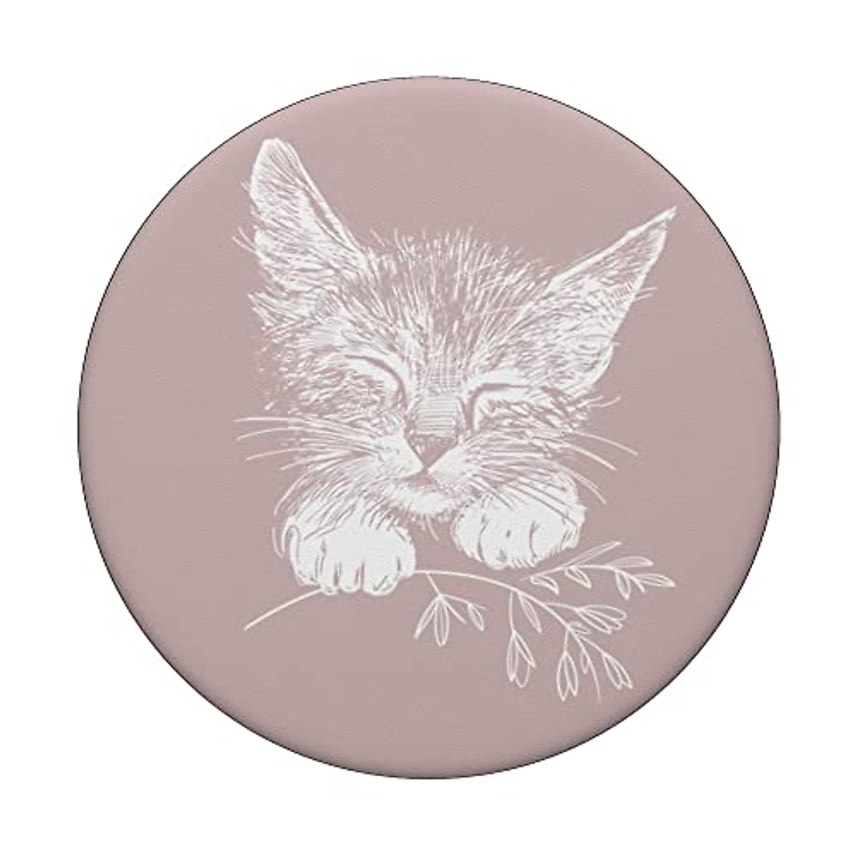 Sleeping Kitty with little twig, Cat PopSockets Standard PopGrip