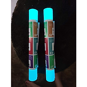 guangyintong Glow in The Dark Heat Transfer Vinyl Rolls, 12" x 5ft Luminous Blue Iron on Vinyl for T Shirts, PU Elastic HTV Vinyl for All Cutter Machine Easy to Cut & Weed for Cool Costumes & Design