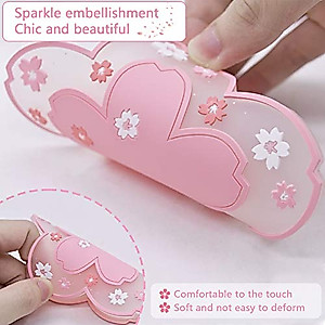 4PCS Kawaii Sakura Cup Coaster, Decor Cup Placemat, Cute Kitchen Pot Bowl Pad Placemat, Cherry Blossom Coaster, Table Cup Mat, Flower Pattern Mug Pink Coasters Set Of 4 for Drinks, Coffee, Tea (4.5in)