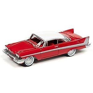 1958 Plymouth Fury Red with White Top (Daytime Version) Christine (1983) Movie 1/64 Diecast Model Car by Johnny Lightning JLPC001-JLSP095