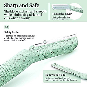 ennva Eyebrow Razor for Women | Dermaplane Facial Razor for Women Face | Hair Trimmer Face Razor for Women Body Use | Multipurpose Facial Hair Removal Disposable Blades Eyebrow Shaper Tool - 6pcs