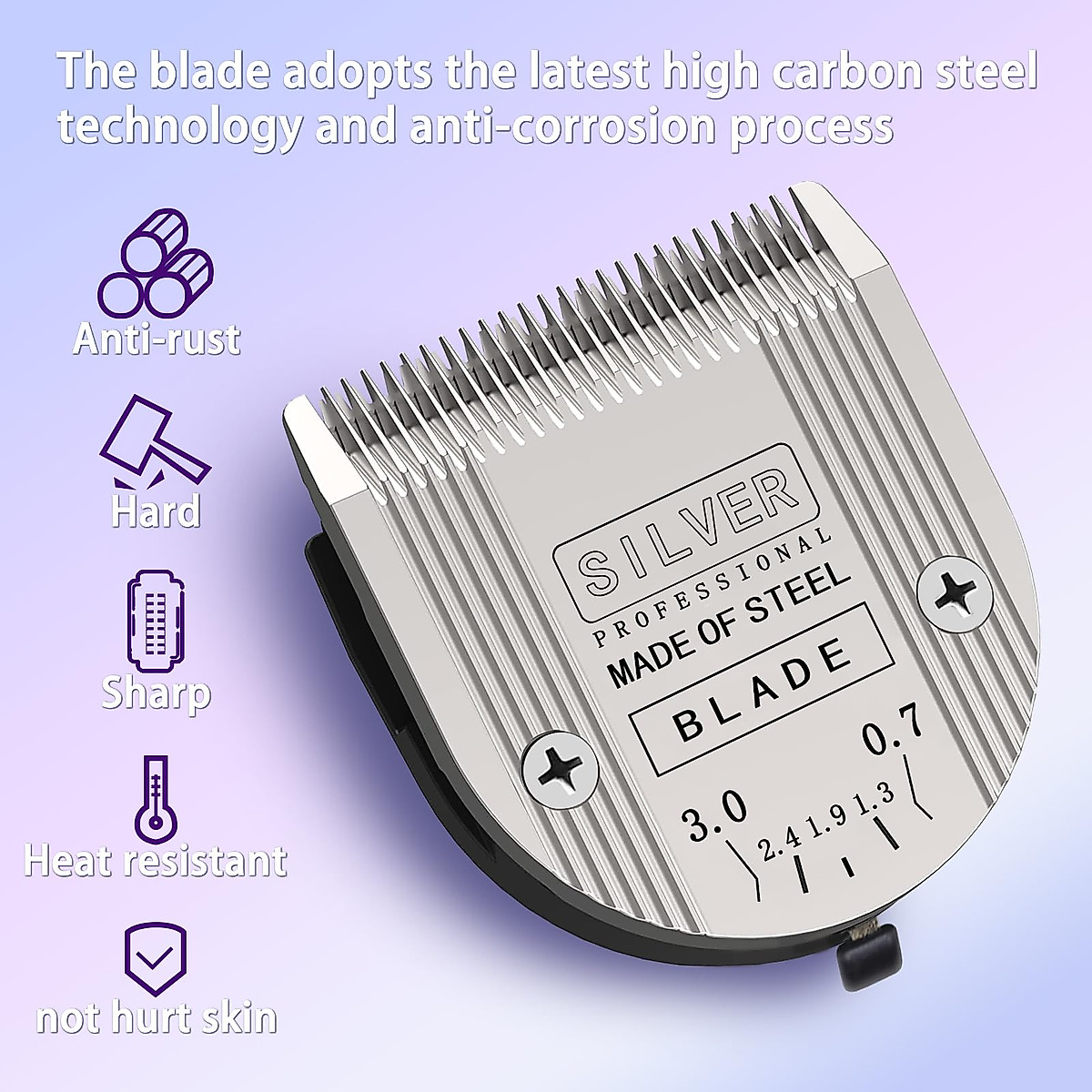 Detachable Adjustable Pet Dog Grooming Clipper 5-in-1 Blade Compatible with WAHL Professional Animal Blade Arco, Bravura, Chromado, Creativa, Figura, and Motion Pet, Dog, and Horse Clippers. 1Pack