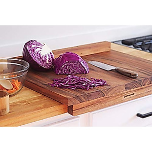 Ironwood Gourmet Double-Sided Countertop Lyon Pastry/Cutting Board With Gravy Groove, Acacia Wood 17.25 x 24 x 1.25 inches
