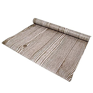 Vintage Farmhouse Driftwood Grain Self-Adhesive Vinyl Contact Paper for Shelf Liner, Drawer Liner and Arts and Crafts Projects 18 inches x 9 Feet (Vintage Driftwood) (Classic Driftwood, 2)