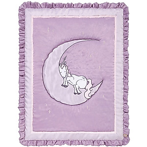 Trend Lab Unicorn Dreams 3 Piece Crib Bedding Set, Can Be Used As A Blanket Or A Playmat for Tummy Time, Includes Quilt, Fitted Crib Sheet and Skirt