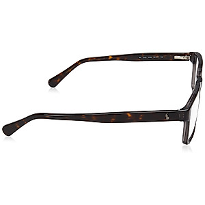 Polo Ralph Lauren Men's PH2123 Rectangular Prescription Eyewear Frames, Shiny Transparent Grey/Demo Lens, 58 mm