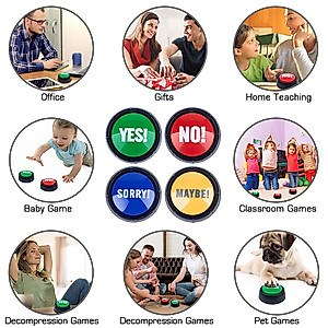 MyMealivos Set of 4, The NO, YES, Sorry and Maybe Buttons