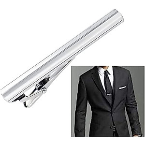 Ericotry Mens Stainless Steel Silver Tone Tie Clip Simple Necktie Tie Bar Clasp Clip Best Xmas Gift