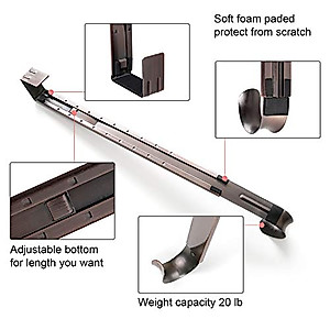 Myfolrena Wreath Hanger Adjustable Door Hanger Wreath Hanger for Front Door 15-24inch,Over The Door Wreath Hanger, Hold Up 20lb(Bronze-1 Pack)