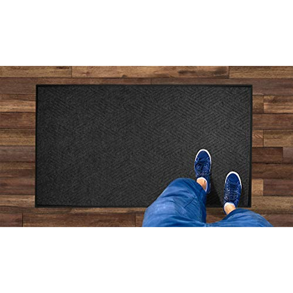 WaterHog Diamond | Commercial-Grade Entrance Mat with Rubber Border – Indoor/Outdoor, Quick Drying, Stain Resistant Door Mat (Charcoal, 4' x 6')