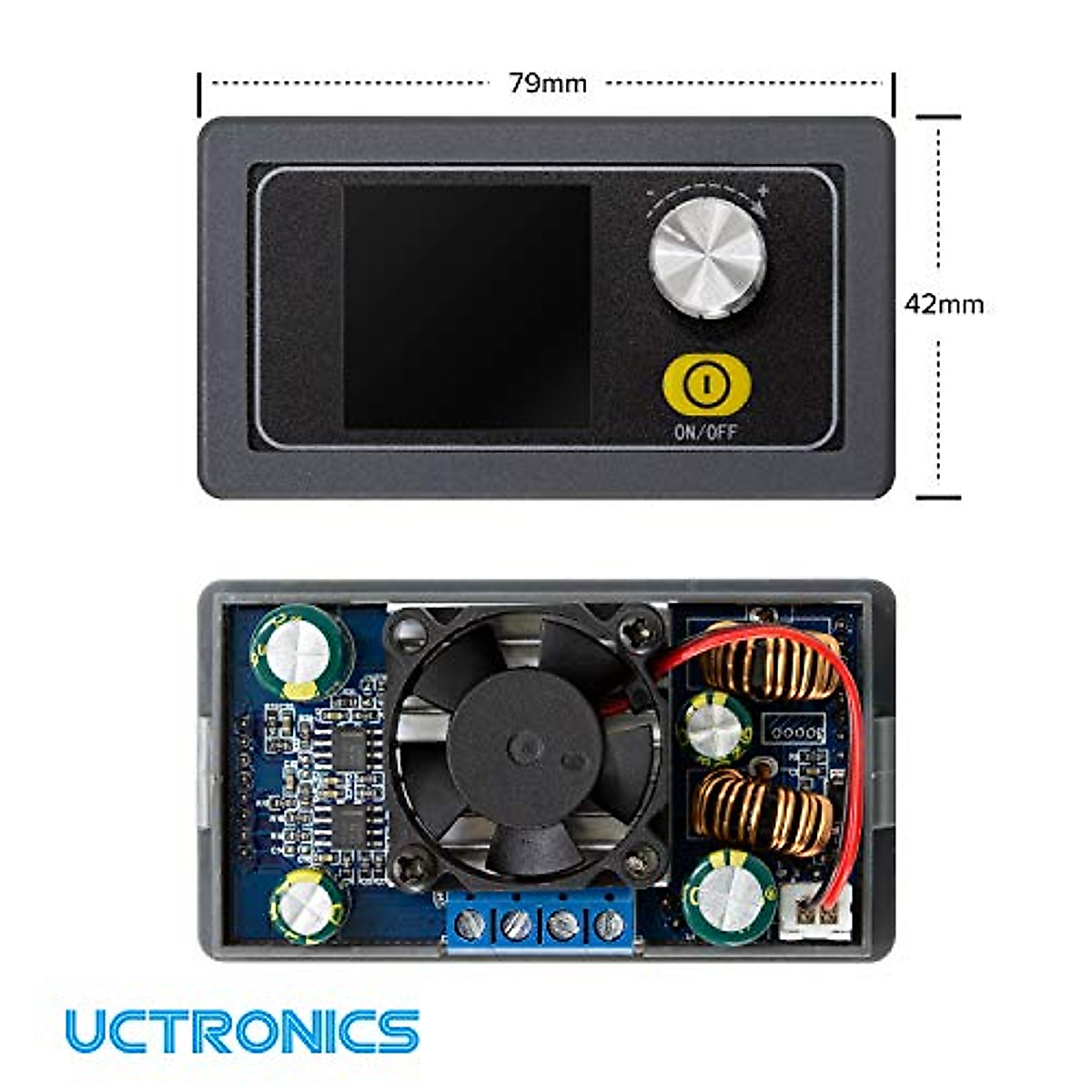 UCTRONICS DC 9V 12V 24V 36V 5A Variable Voltage Power Supply 6-36V to 0.6-36V Adjustable Buck Boost Converter, Portable Bench Constant Voltage Current Stabilized Regulator Module