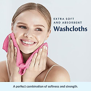 Groko Textiles Cotton Assorted Pastel Mix Washcloths Ring Spun Premium Cotton 12'' x 12'' (88)