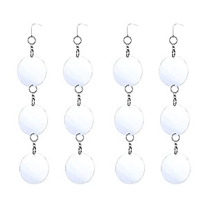 GANAZONO 4 Sets Metal Bird Deterrent Disc Hanging Disc Reflective Bird Reflector Woodpecker Devices for Patio Garden Woodpecker and Pigeon