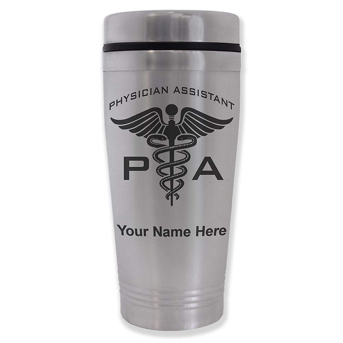 LaserGram 16oz Commuter Mug, PA Physician Assistant, Personalized Engraving Included