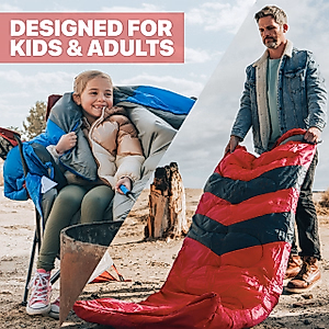 MalloMe Sleeping Bags for Adults Cold Weather & Warm - Backpacking Camping Sleeping Bag for Kids 10-12, Girls, Boys - Lightweight Compact Camping Essentials Gear Accessories Hiking Sleep Must Haves
