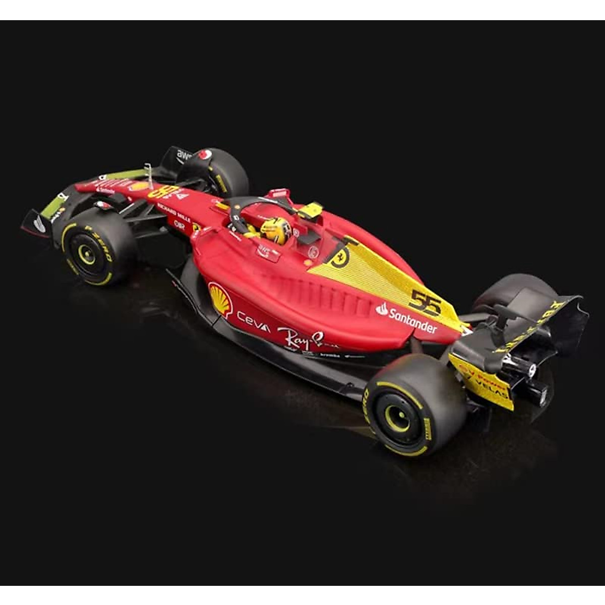 Xiangtat Bburago 1/18 2022 F1-75 75th Anniversary #16 Charles Leclerc F1-75#55 Carlos Sainz Alloy Luxury Vehicle Diecast Cars Model Toy Collection Gift (1/18 F1-75 75th #55)