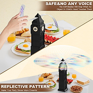 Fly Fans for Tables 4 Packs Fly Fans for Outdoor Tables Bug Fans Keep Flies Away Height-Adjustable Table Top Fly Fans Fly Spinner with Holographic Blades for Picnic, Restaurant, Party, BBQ, Home