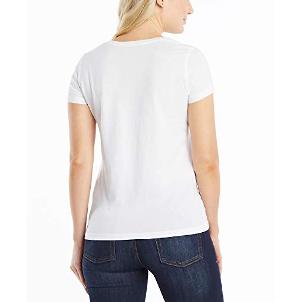 Nautica Women's Easy Comfort Scoop Neck Supersoft 100% Cotton Solid T-Shirt, Bright White, Large