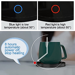 Yifeishixun Electric Coffee Cup Warm Desk, Smart Coffee Cup Heated Coffee Tea Beverage Milk Cocoa Water Soup, Touch Sensing ON / Off, Coffee Warming Plate Office Home Desk Use{Black} (YFSP01)