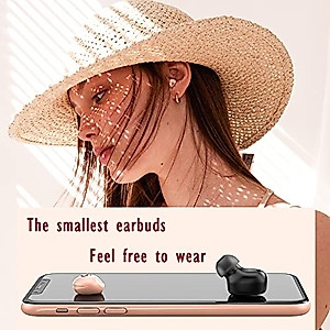 Xmenha Black Smallest Invisible Hidden Earbuds Small for Work Wireless Bluetooth Micro Mini Tiny Sleep Earbuds for Small Ears Noise Cancelling Ear Buds Sleepping Buds Invisible Earbud Small Cute