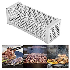 Pellet Smoker Tube, Stainless Steel BBQ Wood Pellet Tube SmokerBBQ Grill Smoker Tube Tools Outdoor railingsbecue Accessory for Grilled Foods