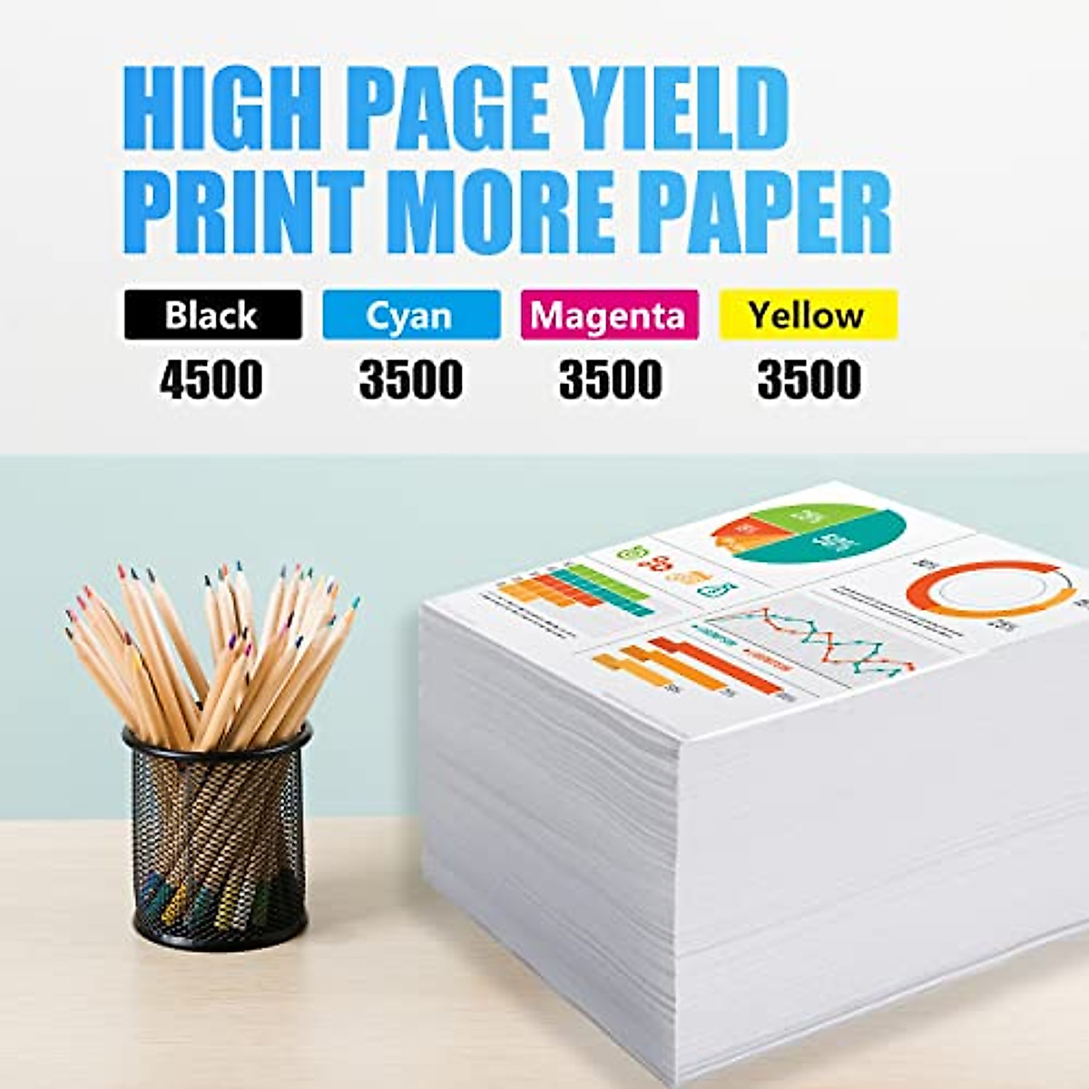 Miss Deer Upgraded 972A Ink Cartridges Compatible Replacement for HP 972 A 972X, Work for PageWide Pro MFP 477dw 577dw 477dn 452dn 452dw 552dn 552dw 377dw P55250dw Printer (BK/C/M/Y) 4 Combo Pack