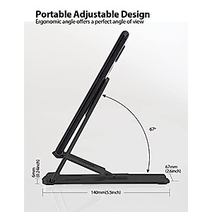 Cell Phone Stand, Portable Aluminum Phone Holder, Adjustable Phone Dock Cradle, Compatible with iPhone 13/12/11 Pro Max, Samsung Galaxy, Small Tablets(Black)