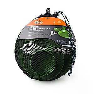 GSI Outdoors Cascadian 1 Person Table Set for Camping & Outdoors - Plate, Bowl, Mug Cup & Cutlery