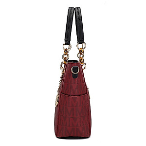 MKF Collection Shoulder Bag for Women, PU Leather Pocketbook Top-Handle Crossbody Purse Tote Satchel Handbag Grey by Mia k