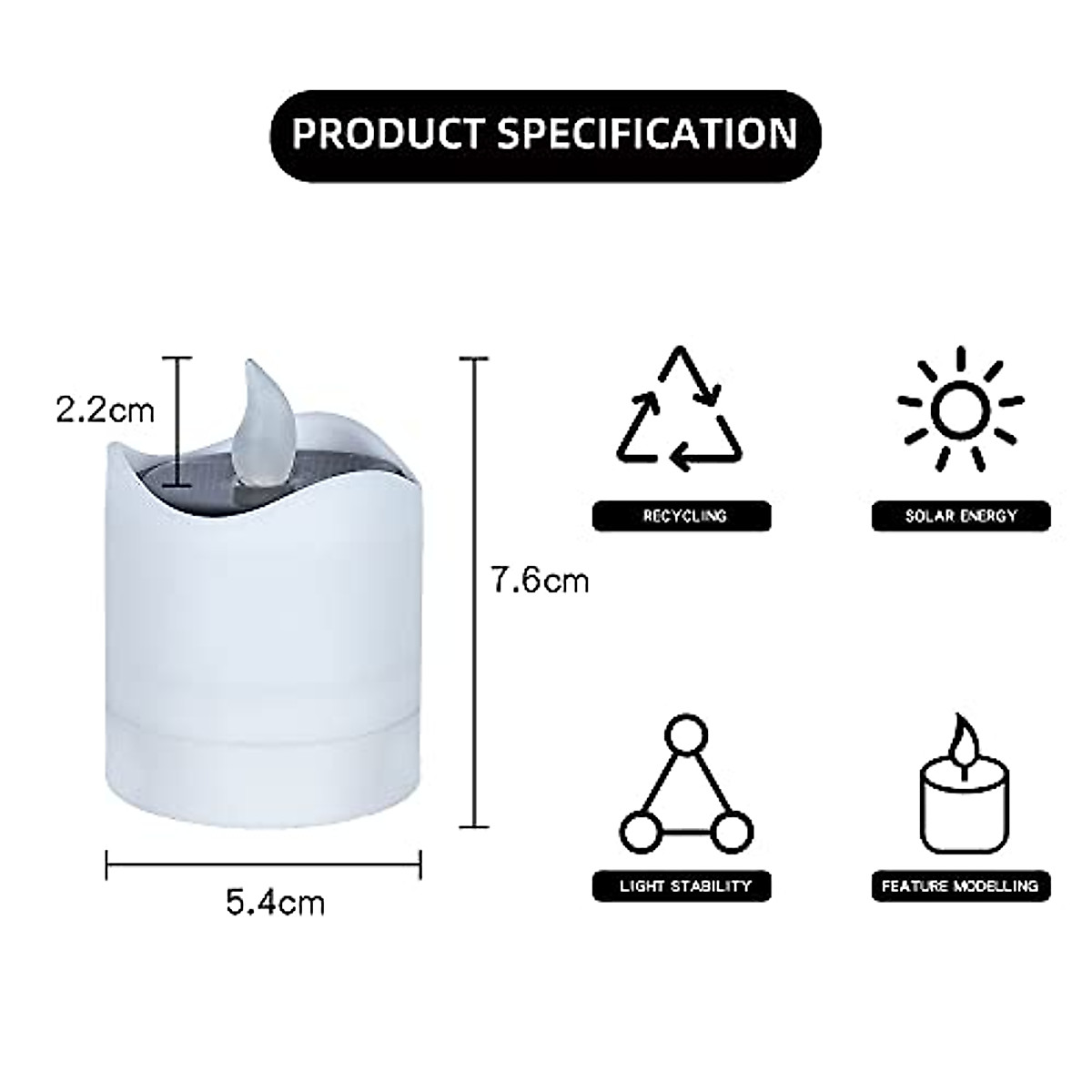 ZHAOFUBAO Solar Candle Lights,Flameless Candle Lights,Solar Rechargeable Tea Wax lamp,6 flameless Candle Light, Suitable for Wedding, Valentine's Day, Halloween, Christmas, Garden Decoration, etc.