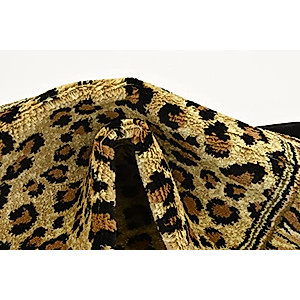 Unique Loom Wildlife Collection Animal Inspired with Cheetah Bordered Design Area Rug, 3 ft 3 in x 5 ft 3 in, Ivory/Black