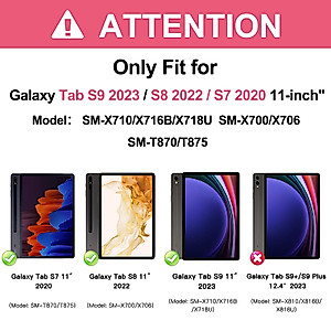 BATYUE Case for Samsung Galaxy Tab S9 FE 10.9" inch 2023, for Galaxy Tab S9 11" inch 2023, for Galaxy Tab S8/S7 Case with S Pen Holder/Rotating Stand/Shoulder Strap, Colourful Pink