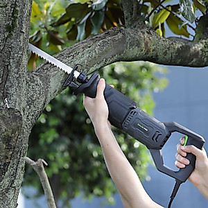 GALAX PRO 120V Reciprocating Saw, 6.0 Amp Variable Speed Corded Reciprocating Saw with 4/5" Stroke Length, 0-3000SPM and 6" Max for Wood, Metal, PVC Pipe Cutting