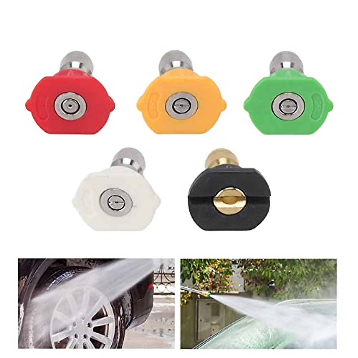 Pressure Washer Nozzle Tips, Quick Connecting Wide Area Widely Used Rinse Nozzle Kit for Garden(045)