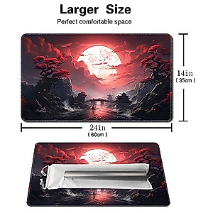 Board Game 14x24in TCG Playmat Compatible for OCG CCG RPG MTG Playmats,Mouse pad Desk Mats (Blood Moon Secrets)