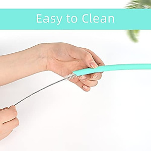 Elyum Set of 12 Reusable Silicone Straws, 10'' Extra Long Silicone Drinking Straws with 1 Bag and 2 Cleaning Brushes Multicolor BPA Free Smoothie Straw for 30oz and 20oz Tumblers (12 Bent)