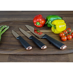 Taylors Eye Witness Juno Chrome 3 Piece Starter Knife Set - Paring, Utility & Santoku Knives. Precision Taper Ground. Strong Over Moulded Handle. 5 Year Guarantee