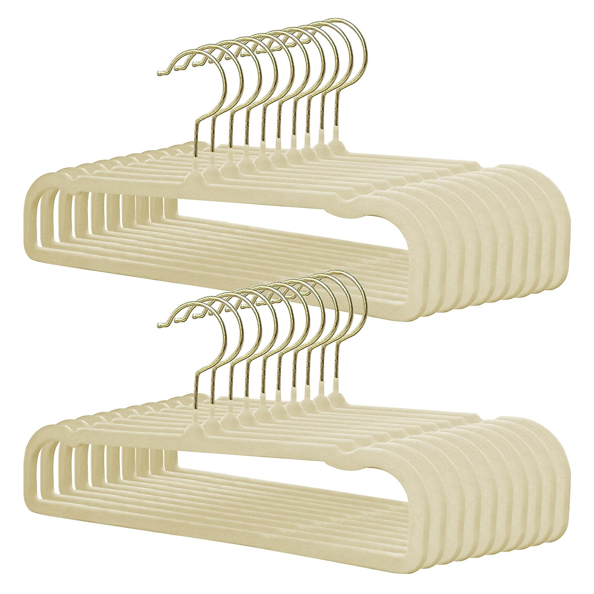 Gold Velvet Hangers 20 Pack,Velvet Pants Hangers with Gold Hook,Non-Slip Gold Velvet Hangers,Space Saving Slim Hangers 13.77inch