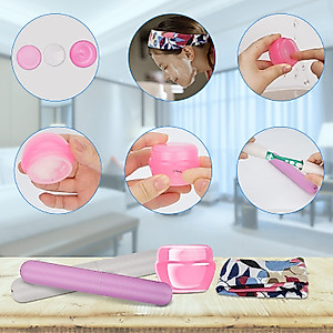 QIUYMEI 19 Pack Travel Bottles Set, Leak Proof Travel Accessories, Refillable Travel Size Toiletries Containers for Shampoo,Sanitizer,Lotions, Skin Care, Makeup Products with TSA Quart Bag