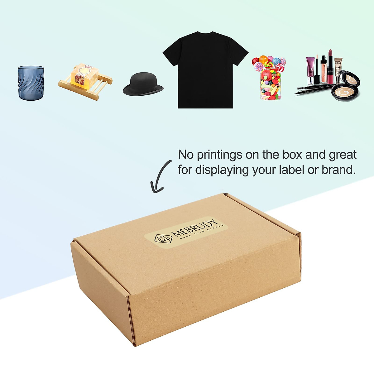 MEBRUDY 7x5x2 Inches Shipping Boxes Pack of 50, Small Corrugated Cardboard Box for Mailing Packing Literature Mailer