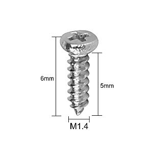 Niooliuk Pack of 100 ） M1.4 X 5mm Stainless Steel Phillips Round Head Self Tapping Screws Bolts