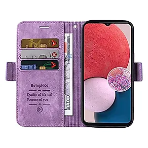 YBFJCE Samsung Galaxy A13 4G/A13 5G/A04S/M13 5G/A04 4G Wallet Case,PU Leather Folio Card Slots Cover for Galaxy A13 5G,Book Folding Flip Case,Protective Cover for Samsung Galaxy M13 5G,Purple