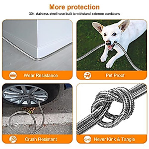 Rosy Earth Water Hose 50ft - Stainless Steel Garden Hose 50 ft no Kink Explosion