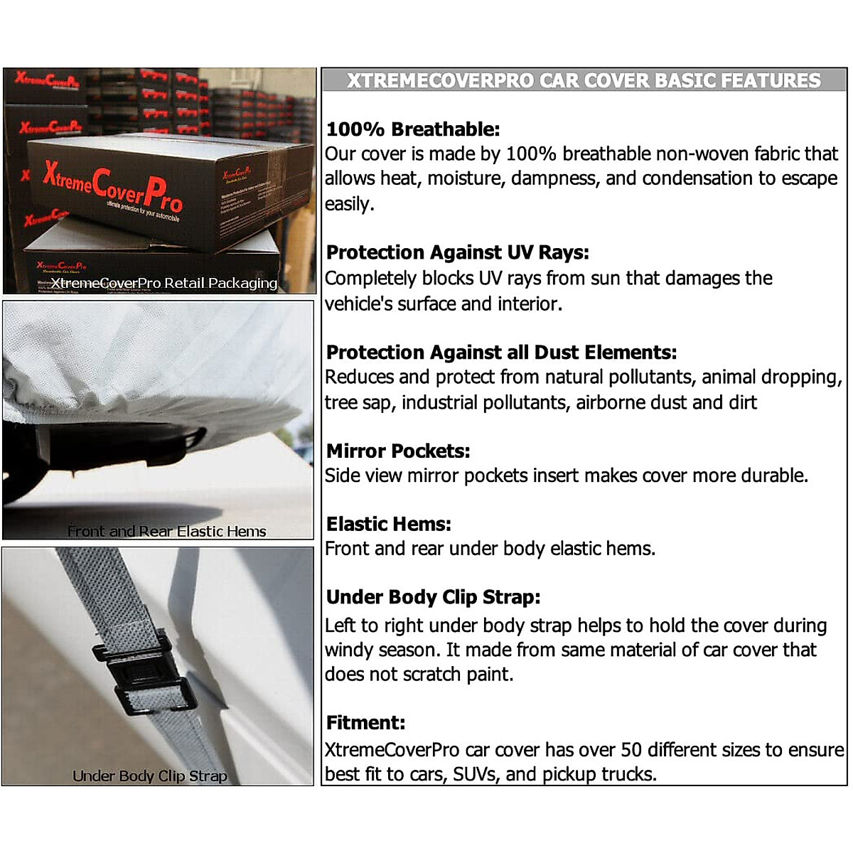 Car Cover fits 2009 2010 2011 2012 2013 2014 2015 2016 2017 2018 2019 Ford Flex XTREMECOVERPRO PRO Series Grey